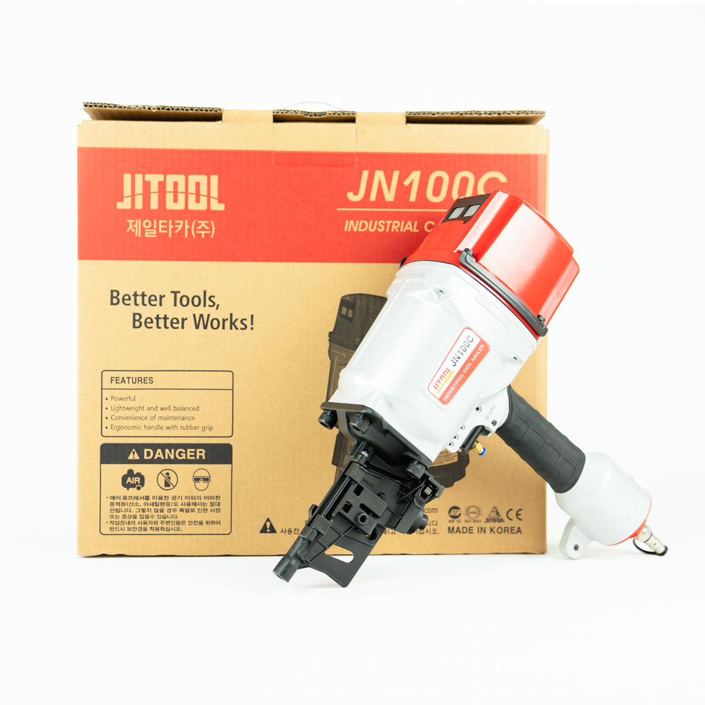 JITOOL JN100C 2.8-3.3 GAUGE INDUSTRIAL COIL NAILER 50-90mm | 15 Degree Wire Collated Coil Nailer ...